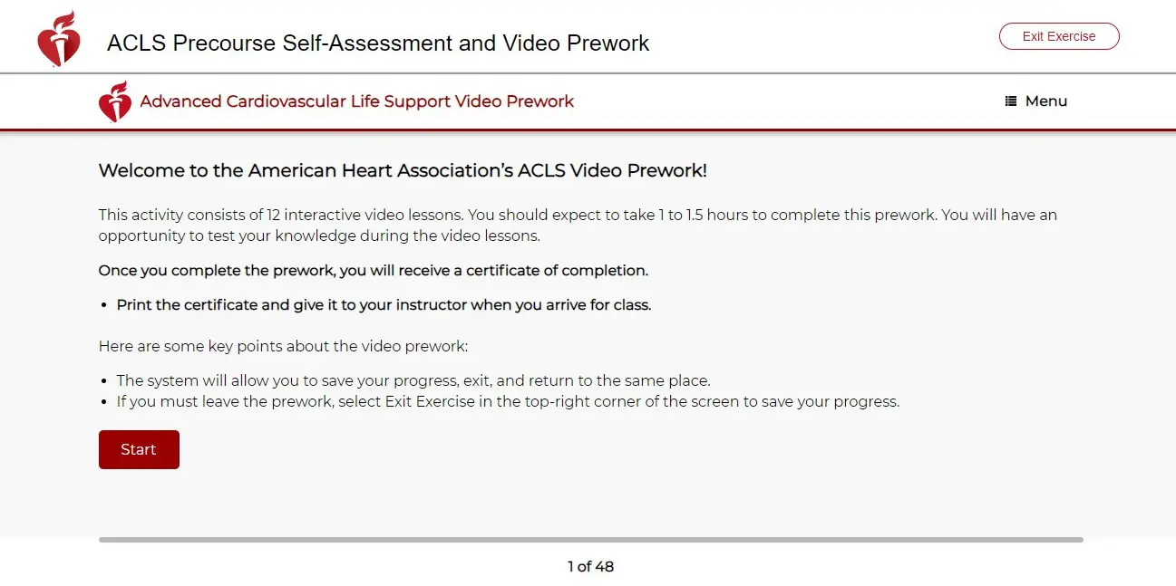 ACLS Precourse Self-Assessment